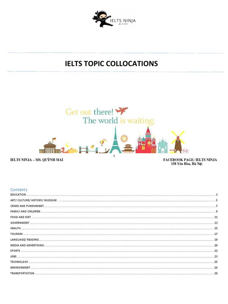 Ielts Topic Collocations: Ielts Ninja - Ms. Qu NH Mai Facebook Page ...