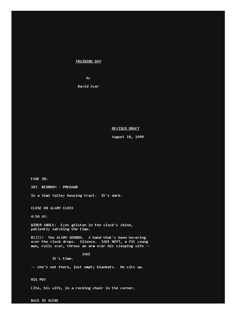 Training Day by David Ayer | PDF
