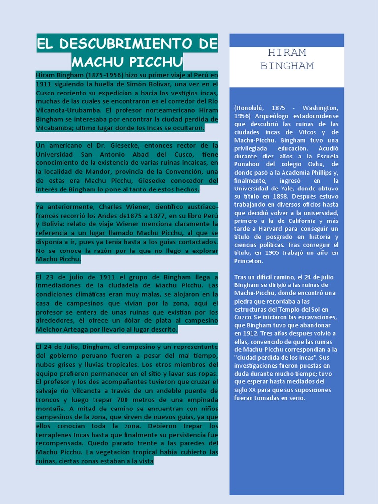 Machu Picchu | PDF | Machu Picchu