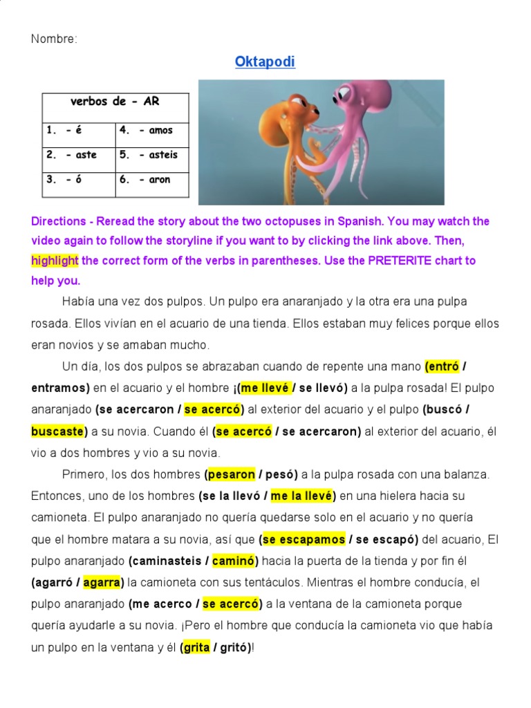 Tamilselvan Ramesh Oktapodi Choose Preterite PDF | PDF | Arte