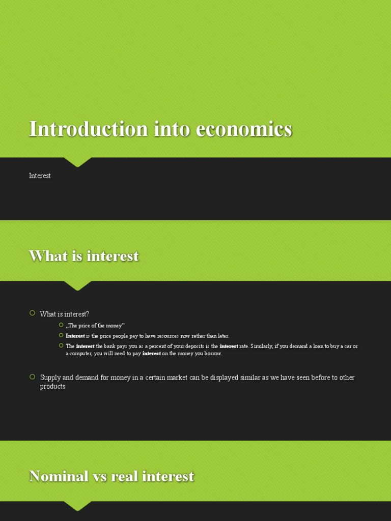 Understanding Interest in Economics | PDF