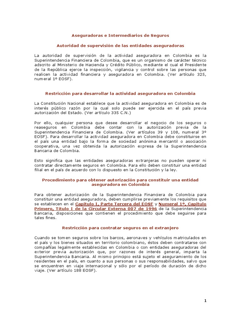 Aseguradoras e Intermediarios de Seguros | PDF | Seguro | Reaseguro