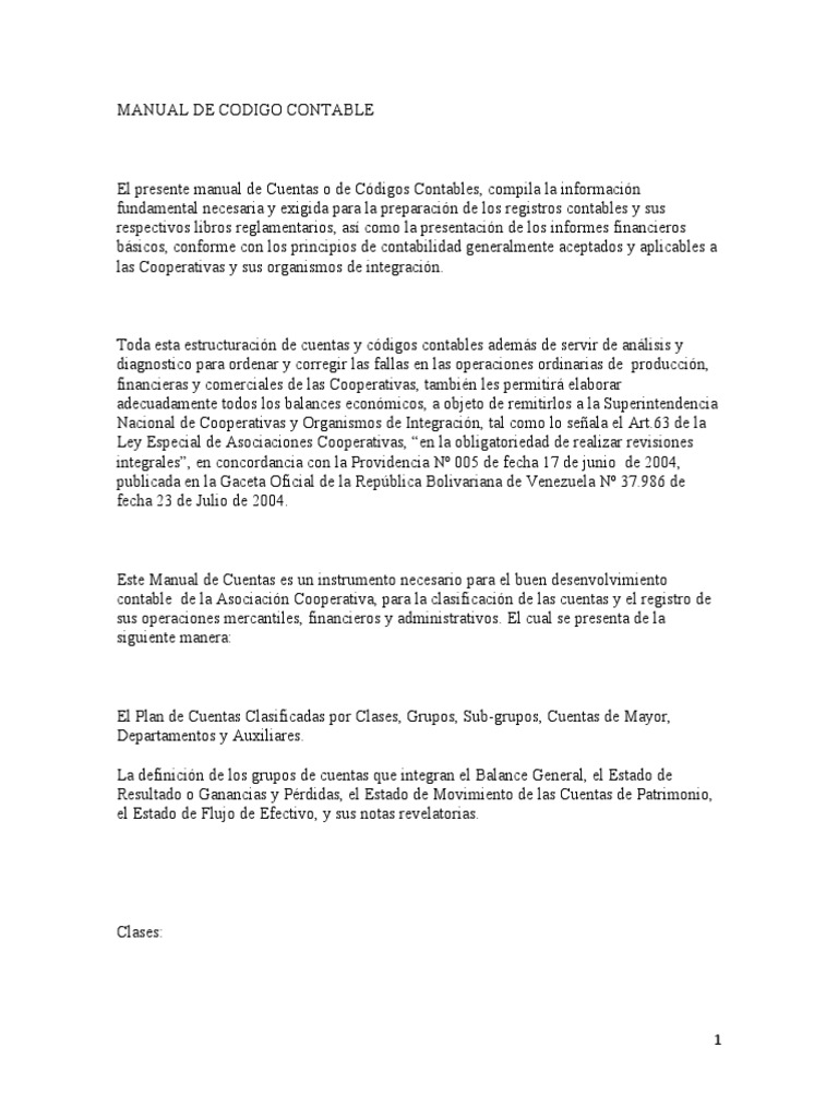 Manual de Codigo Contable | PDF | Contabilidad | Activo intangible