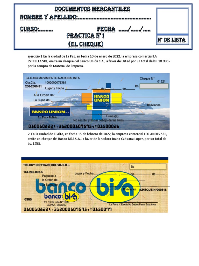 El Cheque | PDF | Bolivia | Bancos
