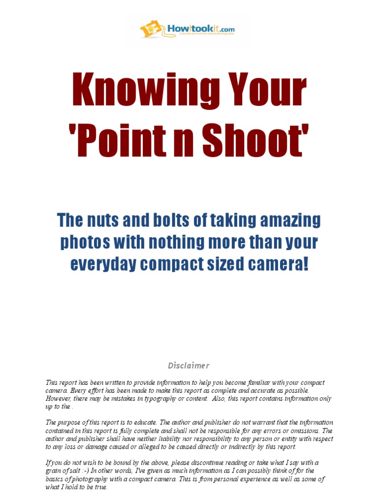 Point and Shoot | PDF | Camera | Exposure (Photography)