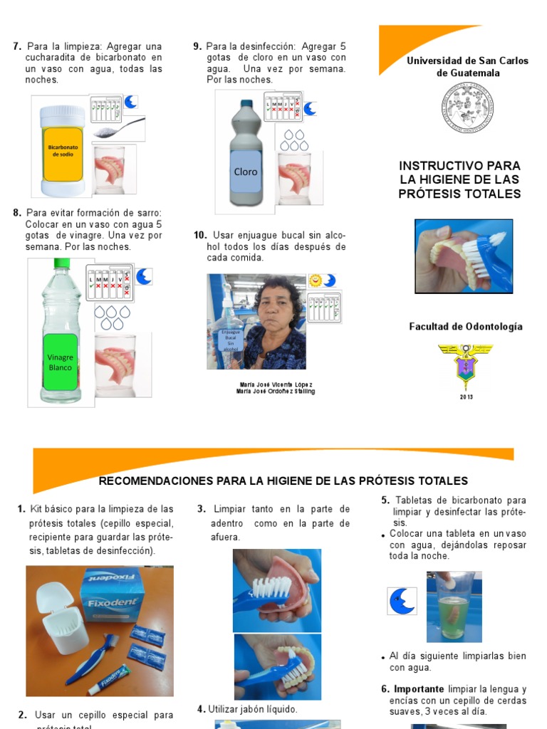 Instructivo para La Higiene de Las Prótesis Totales | PDF | Ramas de ...