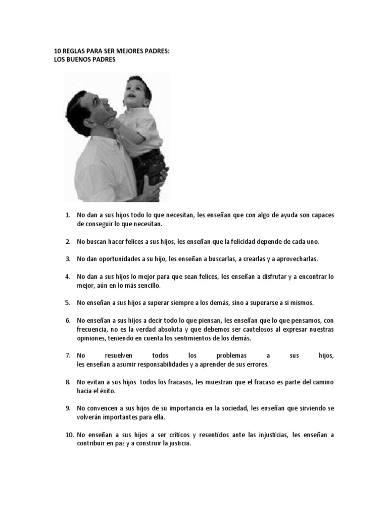 10 Reglas para Ser Mejores Padres | PDF