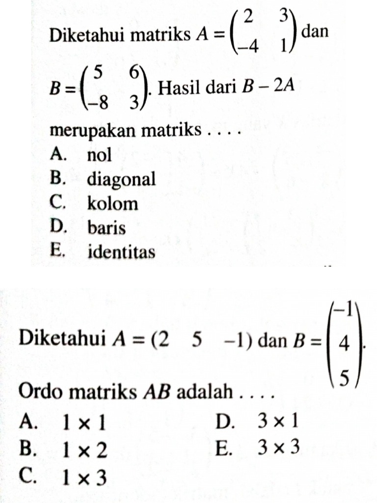 Penilaian Matrik (No 1-5) | PDF