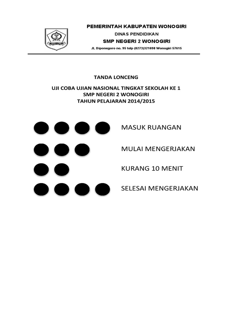 Tanda Lonceng Ujian Nasional SMP 2015 | PDF