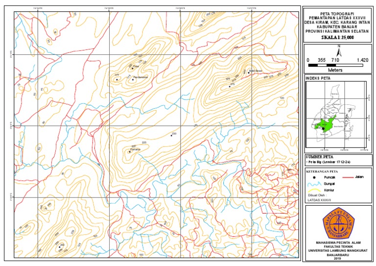Peta Topografi Titik Rawan Kebakaran Bukit Pamaton | PDF