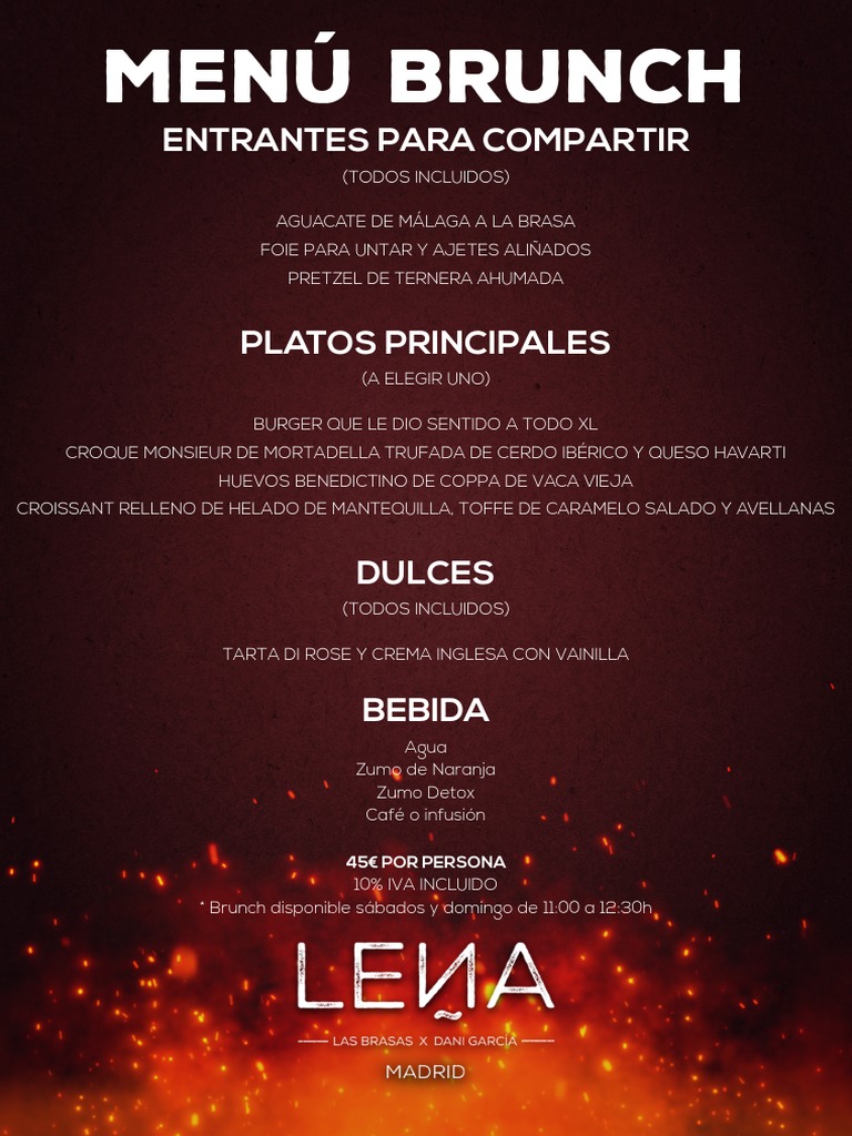 MENÚ Brunch: Entrantes para Compartir | PDF