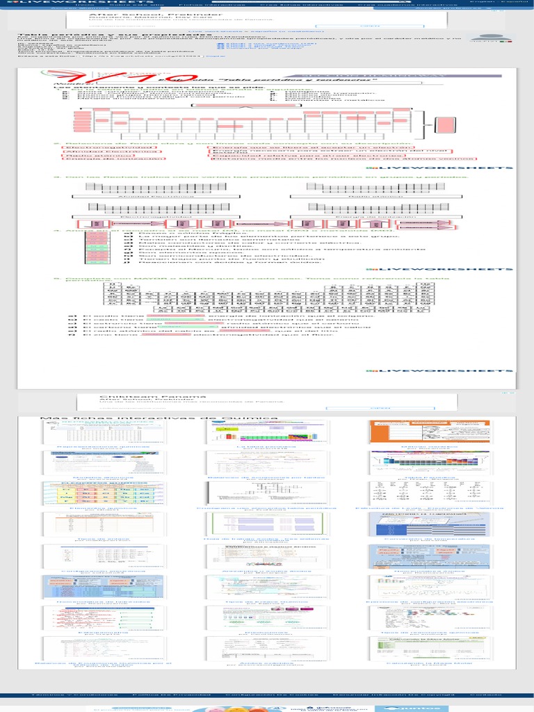 Ejercicio Interactivo de Tabla Periódica y Sus Propiedades | PDF ...