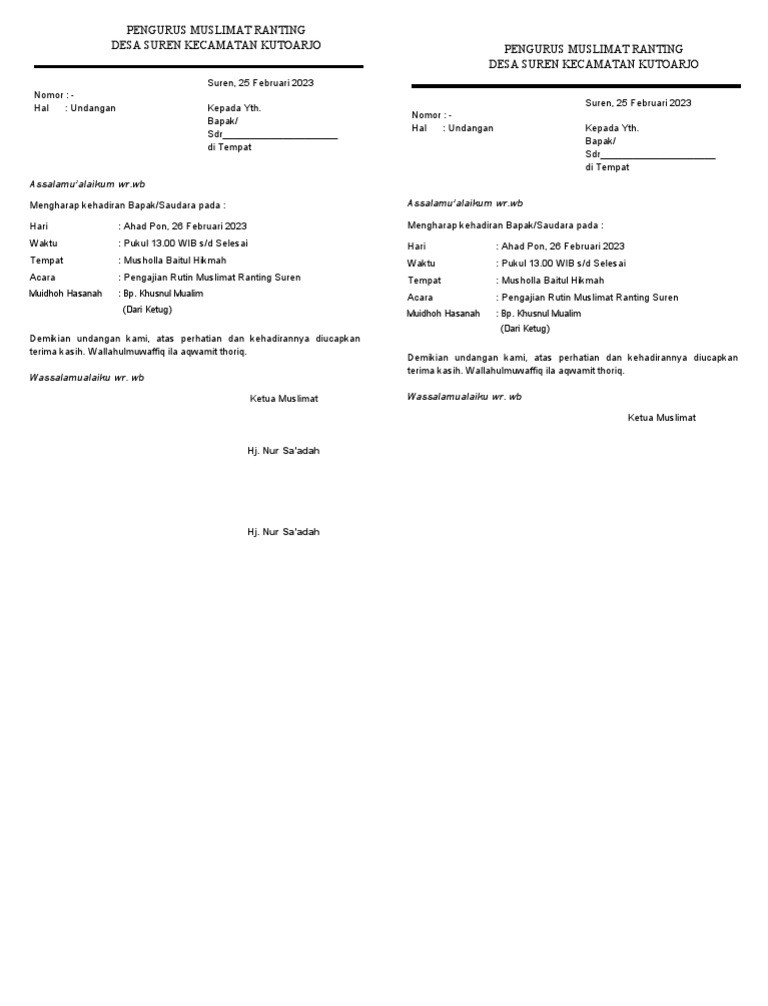 Undangan Ranting Suren | PDF