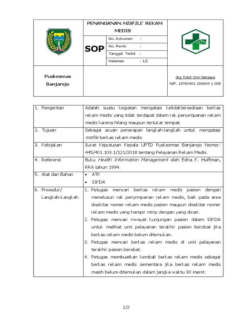 Penanganan Misfile Rekam Medis | PDF