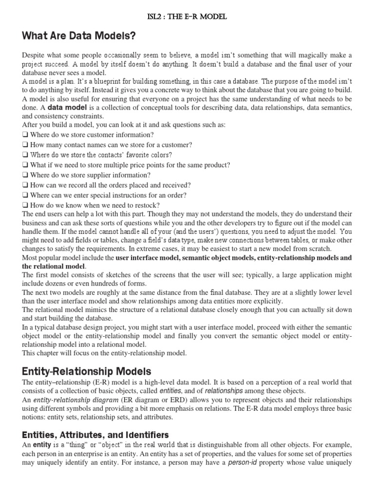 IS The ER Model 1 | PDF | Data Model | Computing