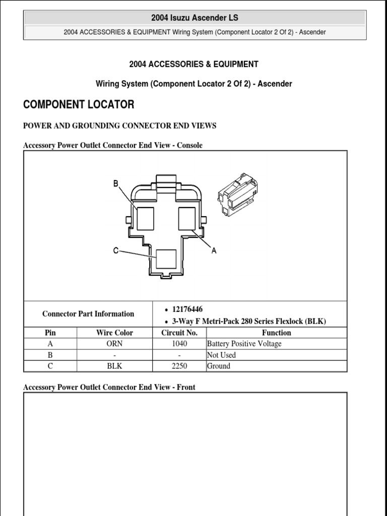2004 ACCESSORIES & EQUIPMENT Connectors | PDF | Electrical Connector | Switch