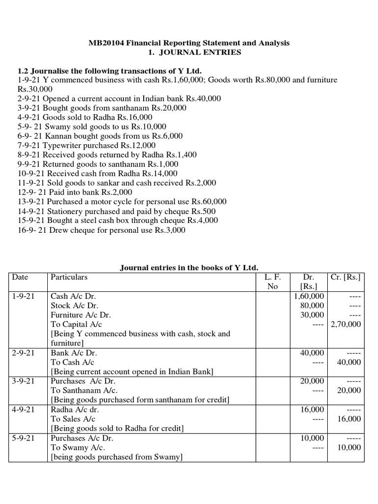 1.2 Journal Entries | PDF | Transaction Account | Cheque