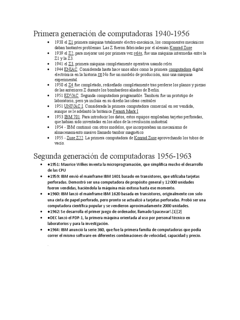 Evolución de las Computadoras | PDF | Clases de computadoras | Bienes ...