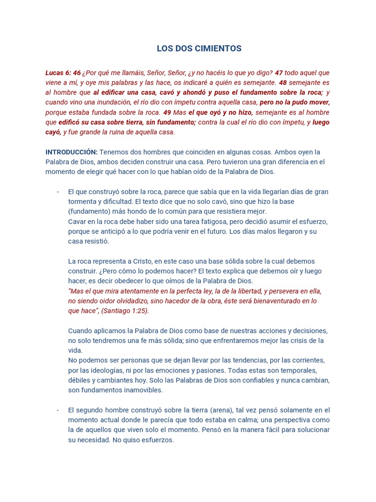 Los Dos Cimientos: Fundamentos de Fe | PDF | Dios