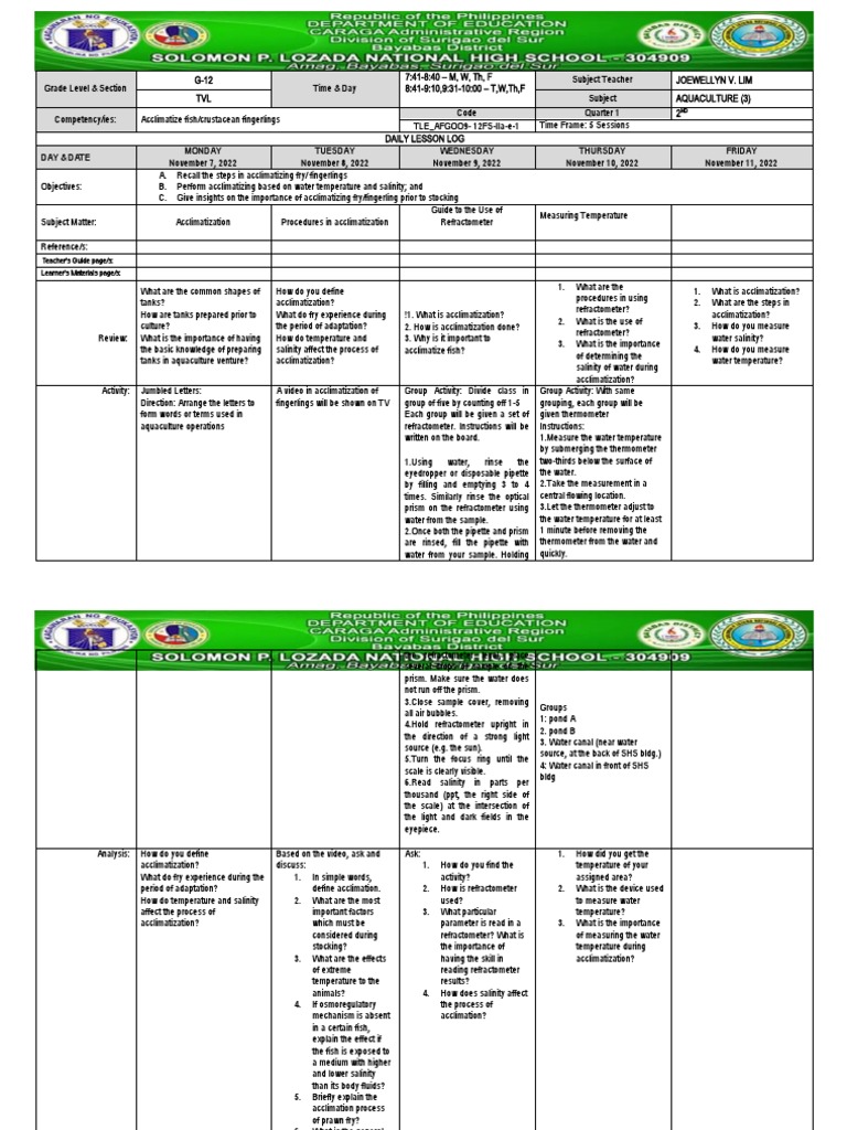 DLL 12 Aqua W1 Q2 | PDF | Physical Sciences | Applied And Interdisciplinary Physics
