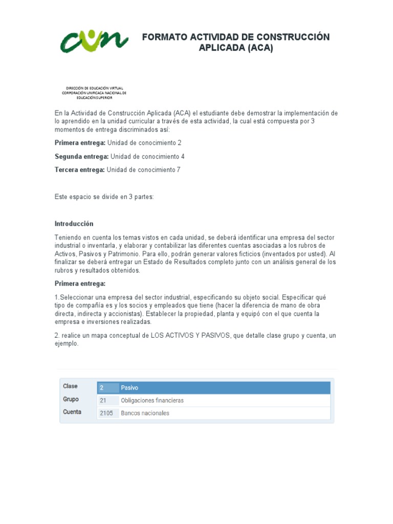 Aca Activos y Pasivos (2) 1 Entrega | PDF