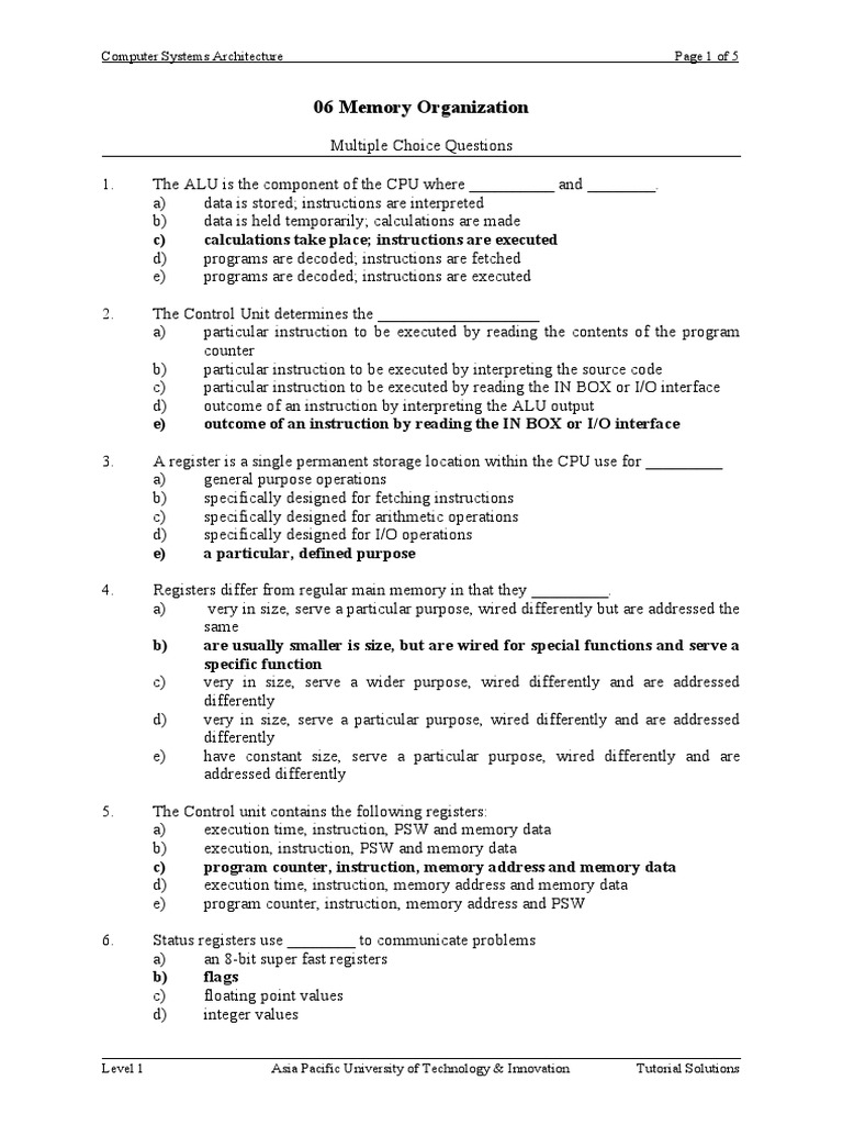 TS6. Memory Organization | Download Free PDF | Computer Data Storage | Central Processing Unit