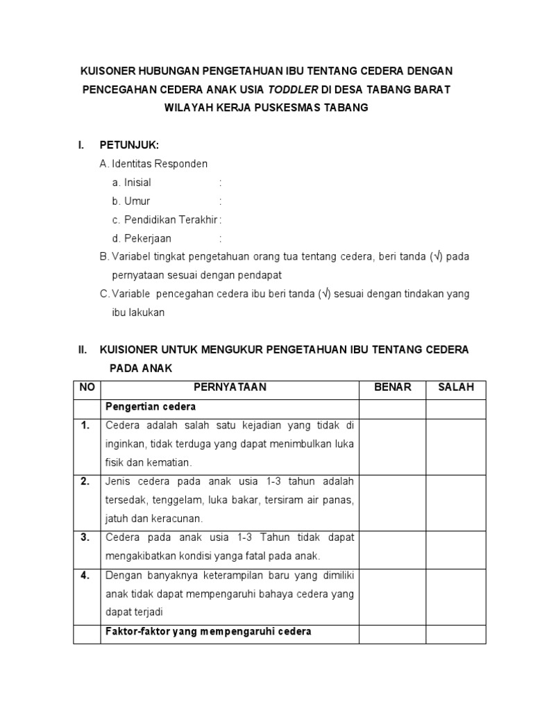 Kuisioner Uji Validasi Pdf 9683