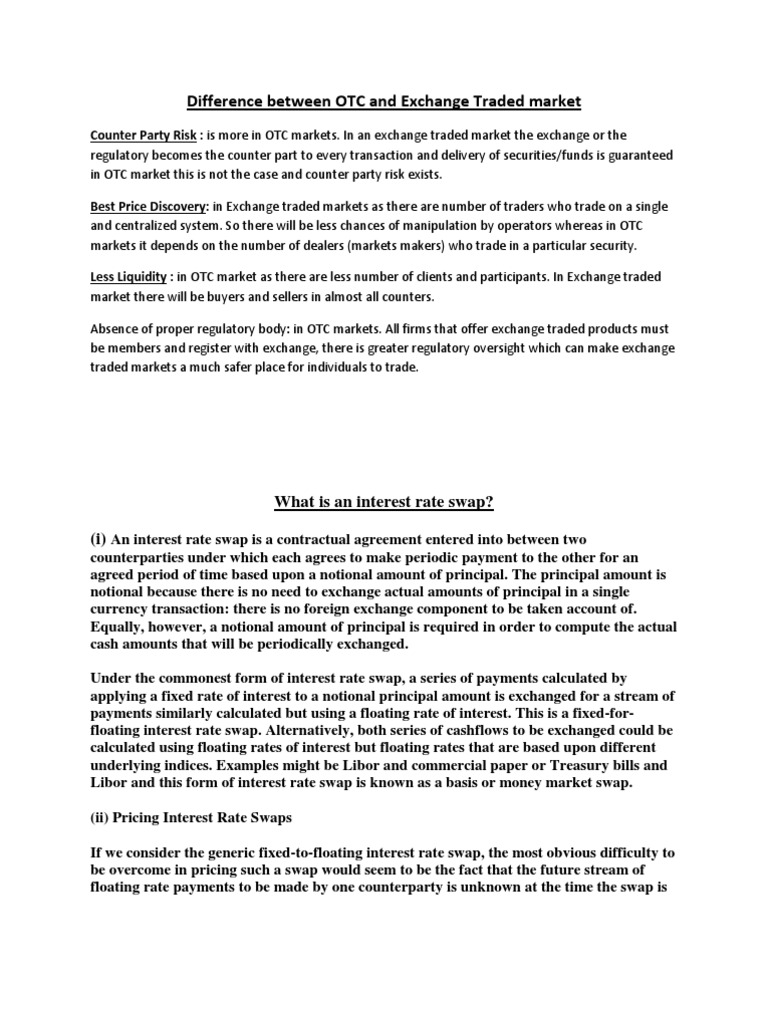 Otc Swaps Libor | PDF | Interest Rate Swap | Swap (Finance)
