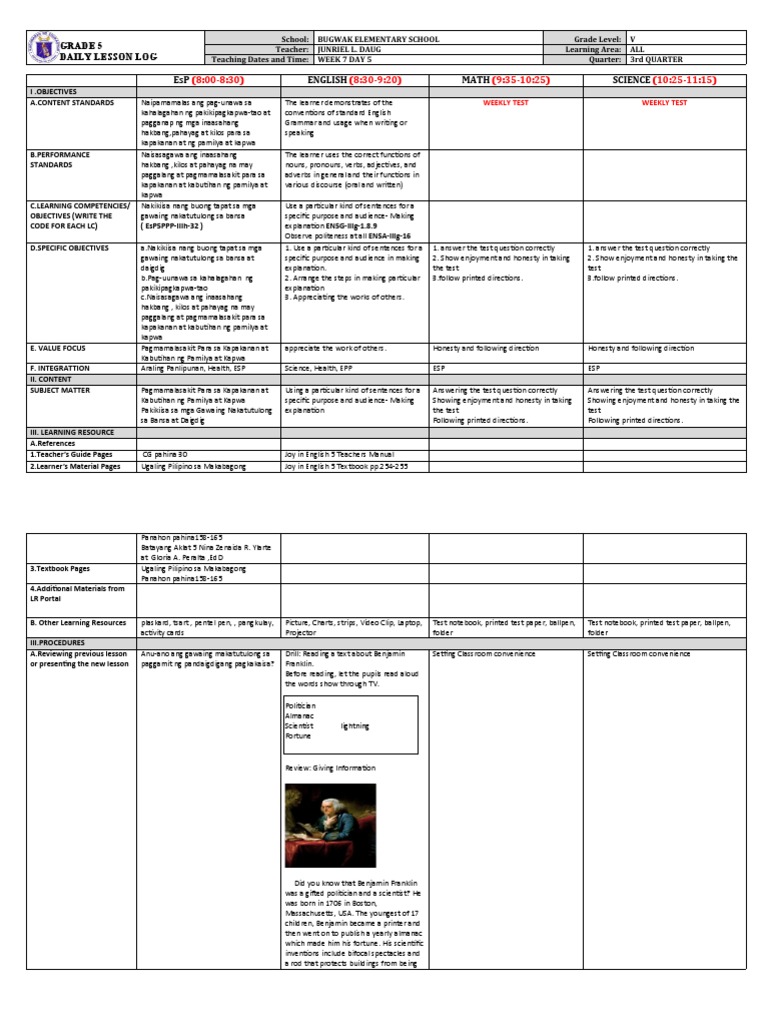 Q3 Week 7 Day 5 | PDF | Differentiated Instruction | Teachers