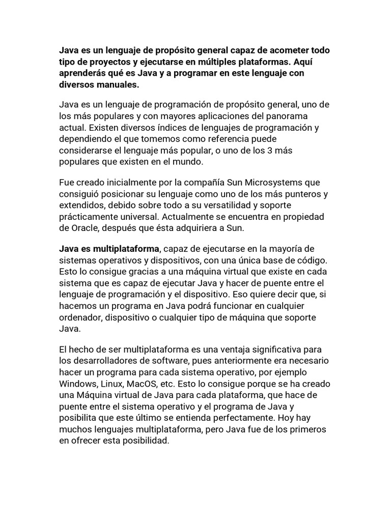 Untitled | PDF | Java (lenguaje de programación) | Software multiplataforma