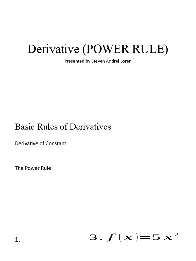 Power Rule of Derivatives Explained | PDF | Teaching Methods & Materials