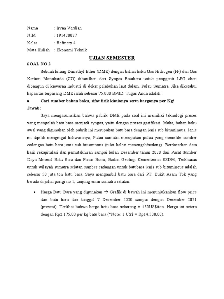 Irvan Verdian - 191420027 - UAS Ekotek | PDF