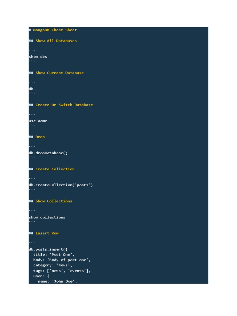 Mongodb Commands | PDF | Information Technology Management | Software ... Mongodb Commands | PDF | Information Technology Management | Software ...