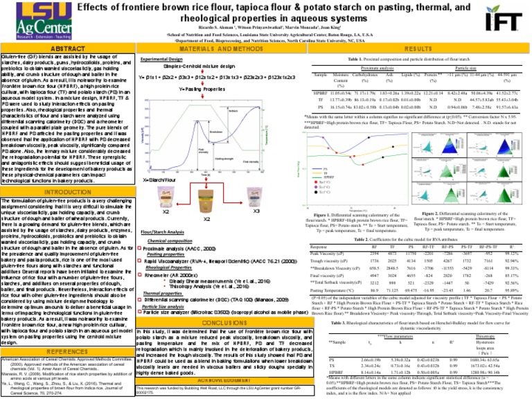 poster-IFT-22 Final | PDF | Differential Scanning Calorimetry | Starch