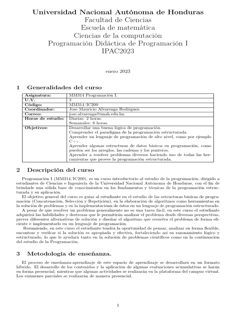 Planificación de La Clase | PDF | Programación de computadoras | Algoritmos