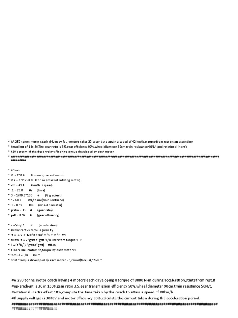 Traction Python Scrpit 2 | PDF | Locomotives | Mass