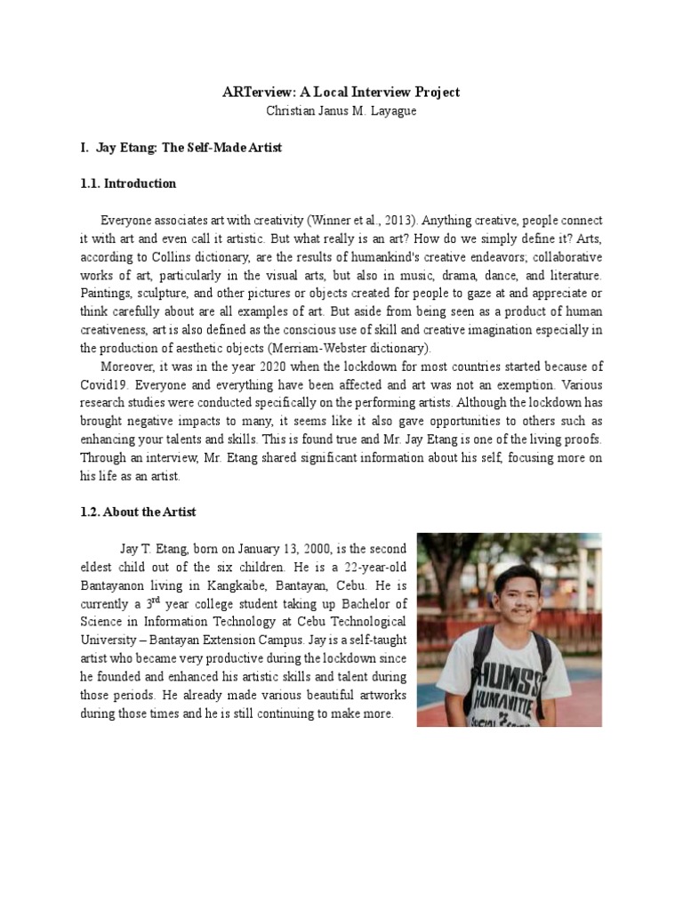 LAYAGUE - Local Interview Project | PDF | The Arts | Drawing