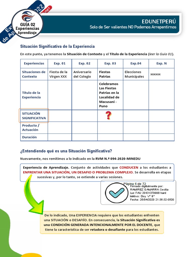 GUÍA Experiencias - Aprendizaje - 02 | PDF | Turismo