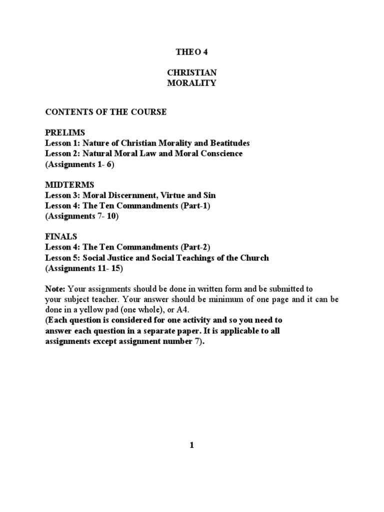 THEO 4 Christian Morality | PDF | Christian Ethics | Conscience