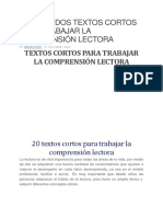 20 Textos Breves para Comprension Lectora Editables WORD: Publicado Por El 28 Enero, 2017 | PDF ...