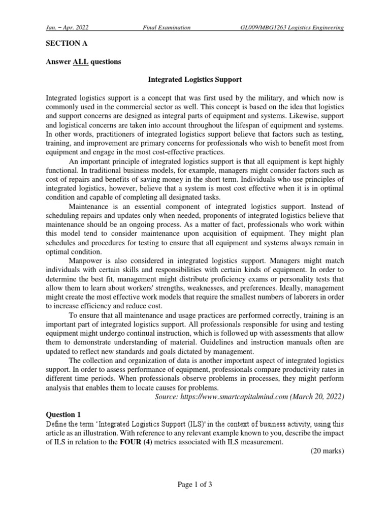Ucsi GL009 & MBG1263 - Question Papers | PDF | Reliability Engineering ...