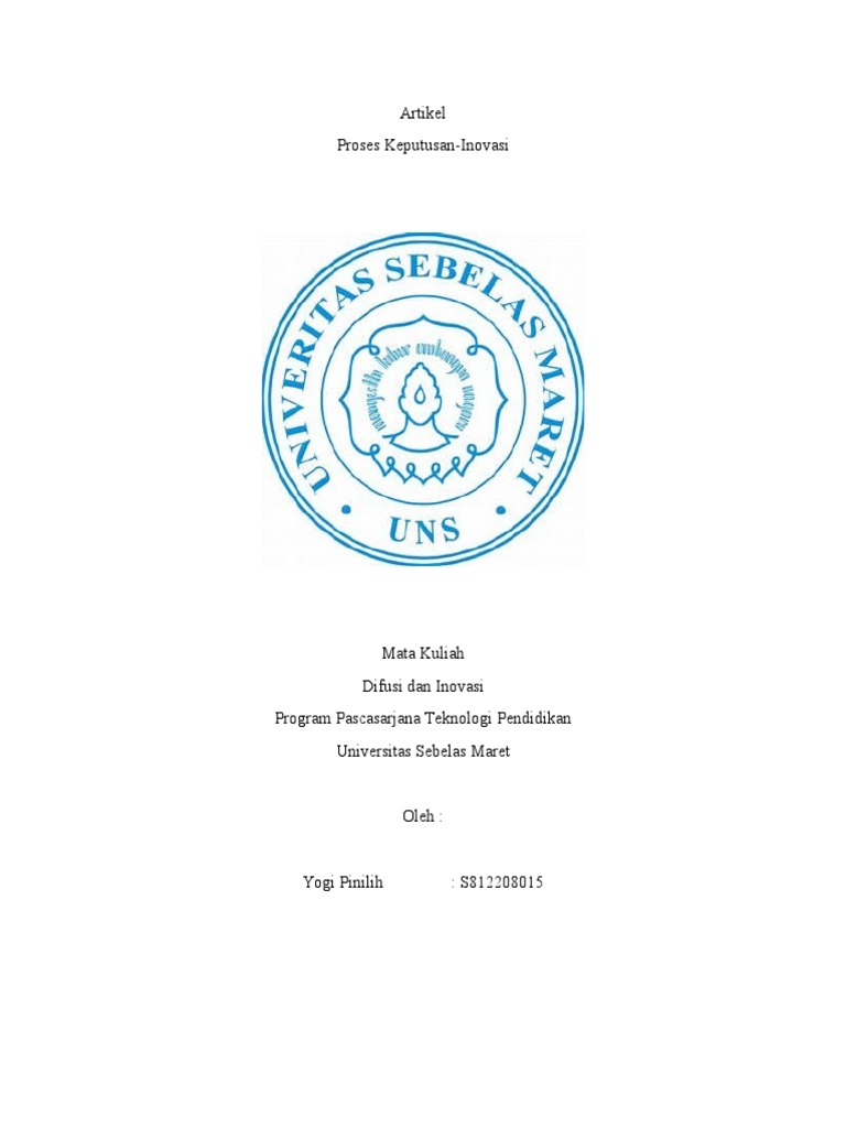 Tugas Makalah Uas Difusi Inovasi | PDF