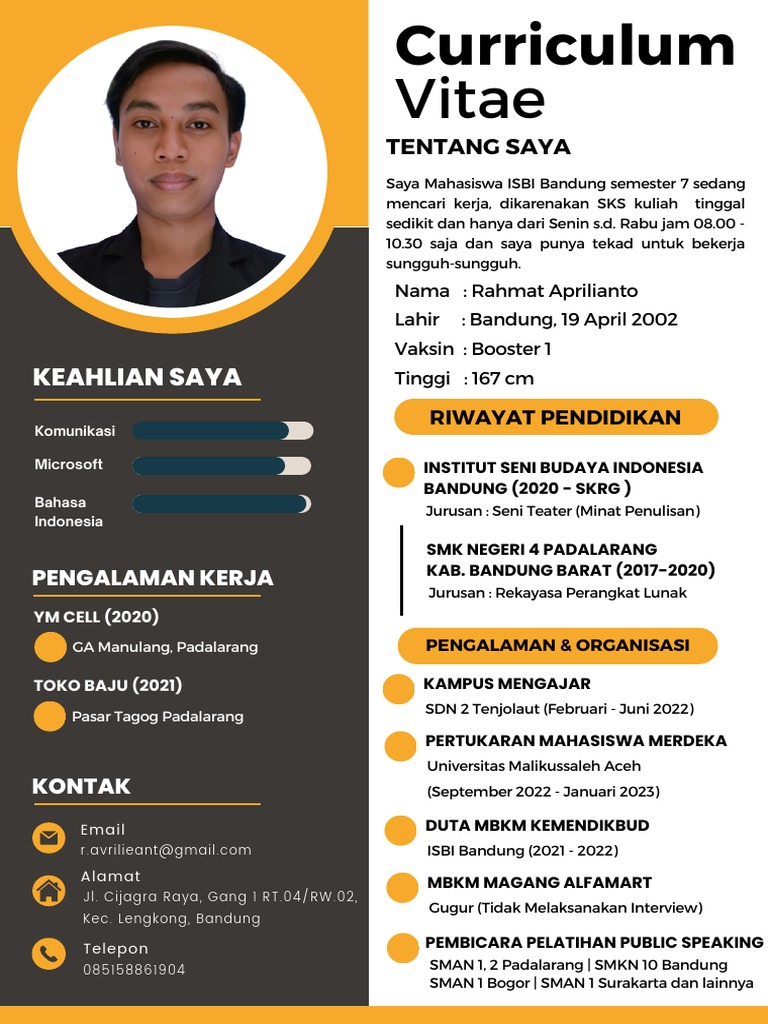 CV Dan Lamaran RAHMAT | PDF