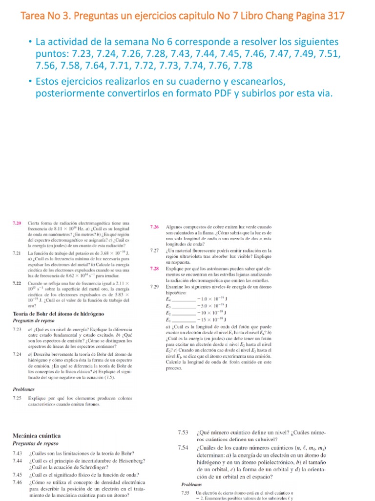 Tarea No 3. Preguntas Un Ejercicios Capitulo No 7 Libro Chang Pagina 317 | PDF | Métodos y ...