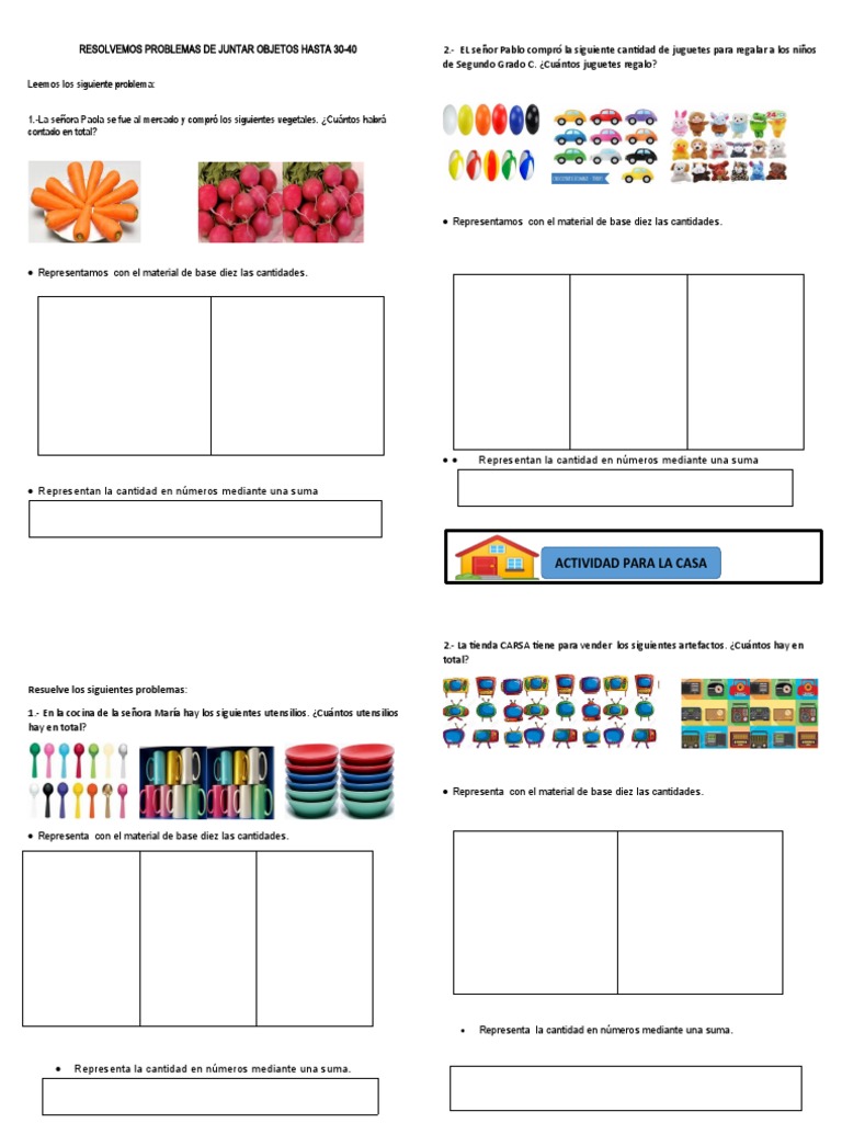 RESOLVEMOS PROBLEMAS DE JUNTAR OBJETOS HASTA 30 | PDF