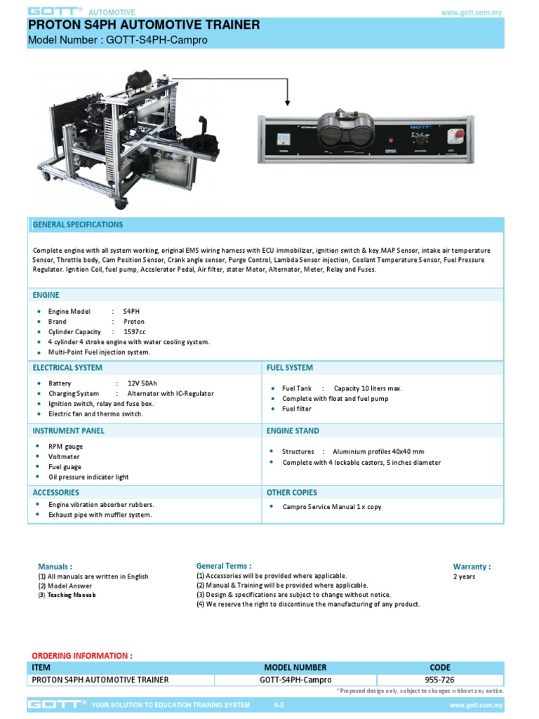 Proton S4 PHAutomotive Trainer | PDF | Throttle | Ignition System