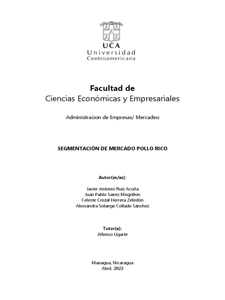 Segmentación Y Posicionamiento De Mercado Pdf Producto Negocio