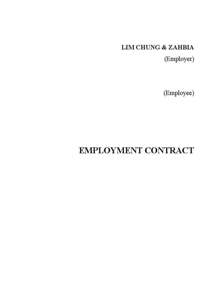 Employment Contract Pdf Employment Confidentiality