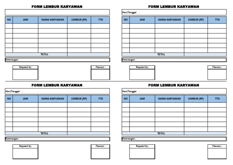 Form LEMBUR | PDF