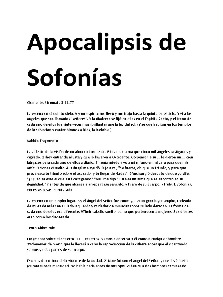 Apocalipsis de Sofonias | PDF | Oración | Jacob